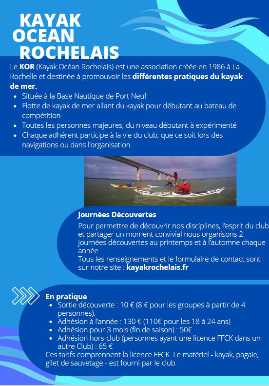 Semaine du Nautisme → Kayak Océan Rochelais